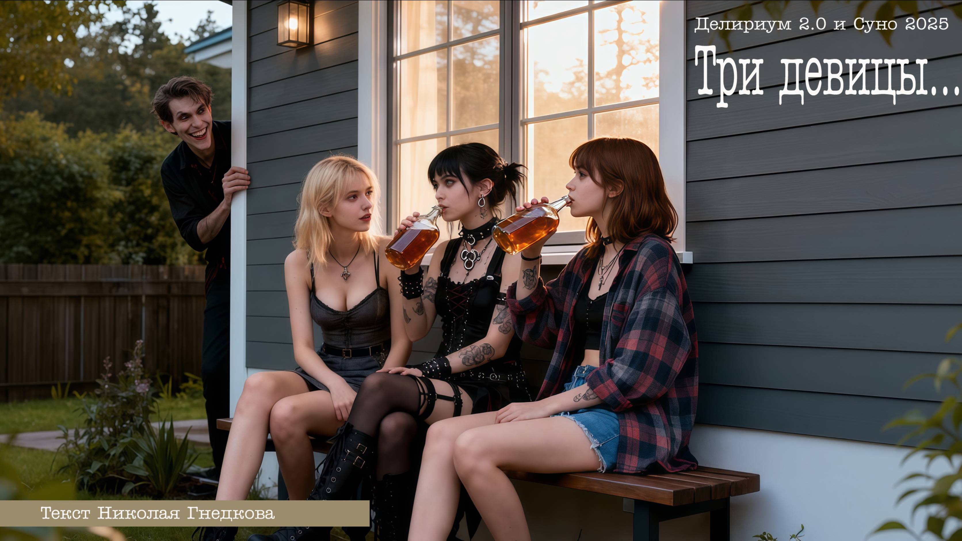 Три девицы. Делириум 2.0 и Суно. Раскрашенные стихи 2025.