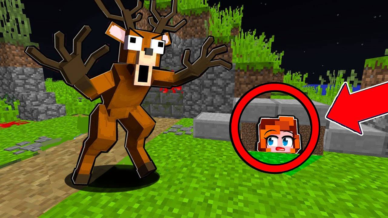 ОЛЕНЬ НАШЕЛ МЕНЯ!!! 99 НОЧЕЙ В ЛЕСУ В МАЙНКРАФТ