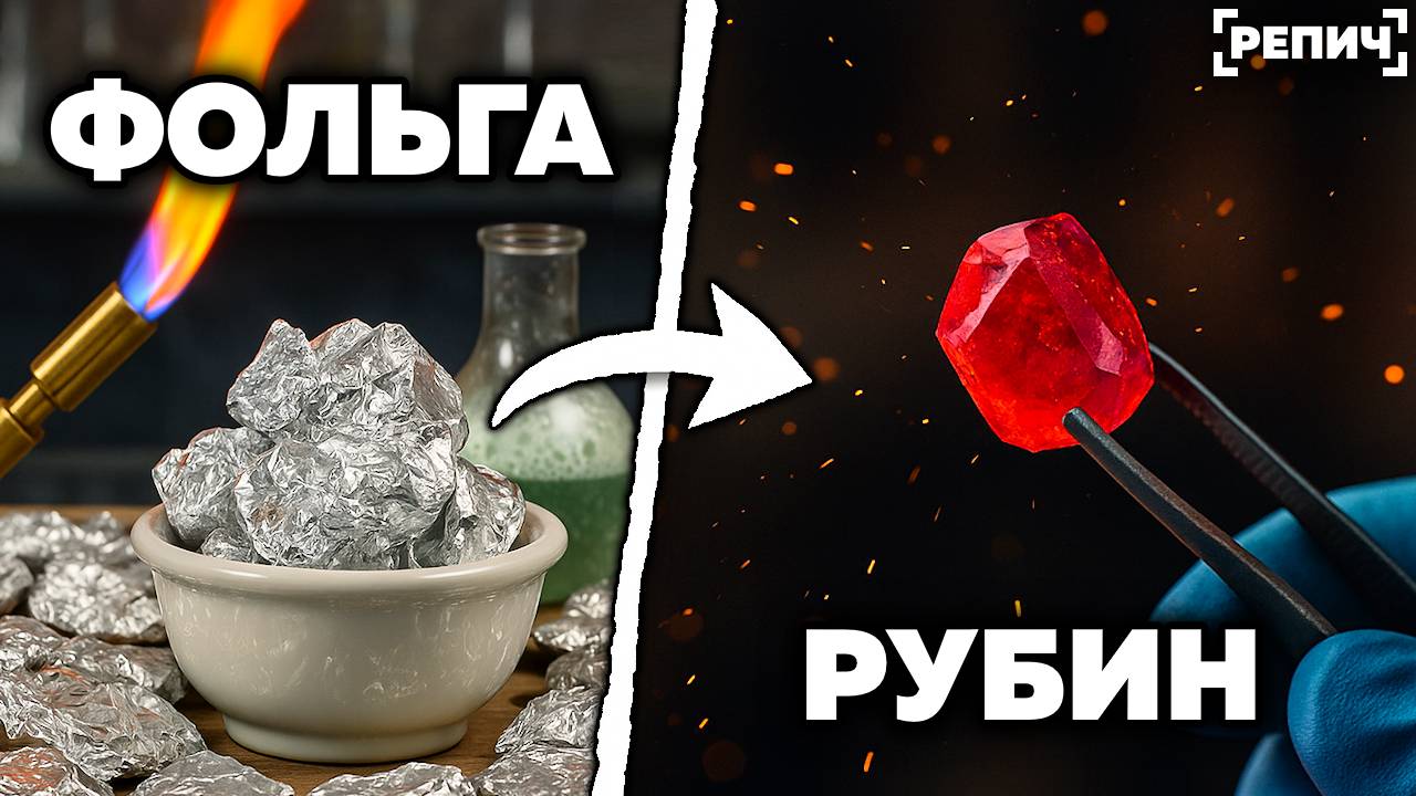 Сделал РУБИН из алюминиевой ФОЛЬГИ 🧪