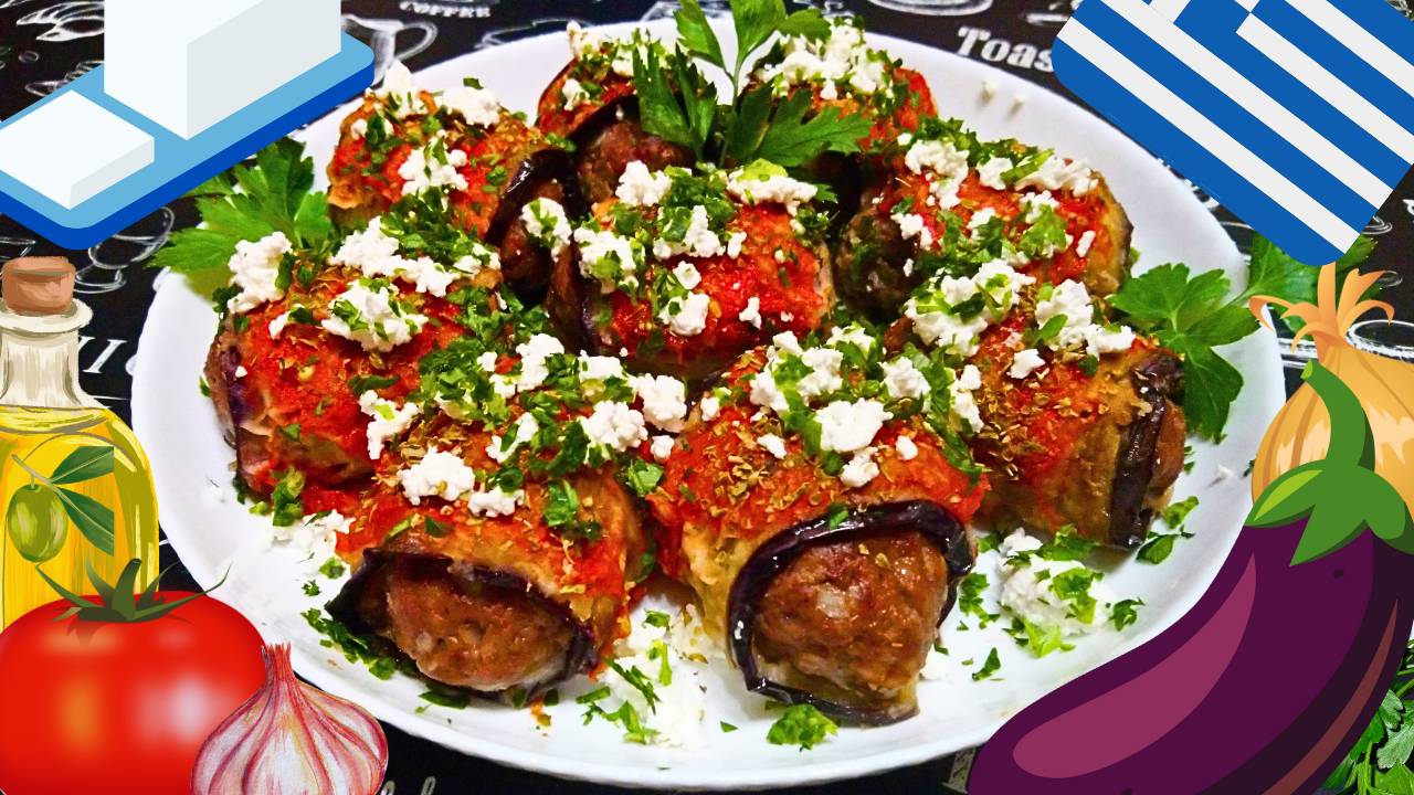 РУЛЕТЫ ИЗ БАКЛАЖАНОВ ПО-ГРЕЧЕСКИ / Сытная и вкусная закуска