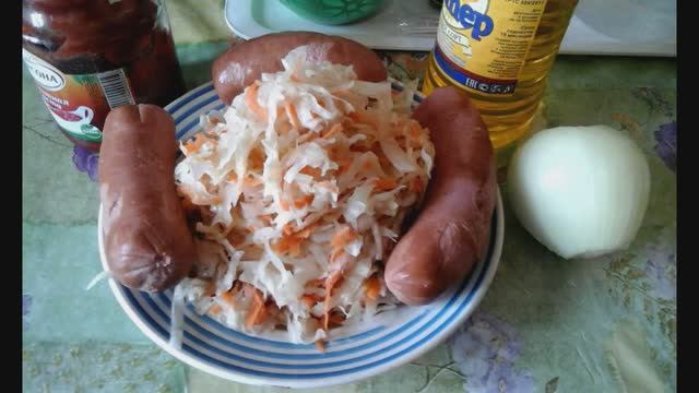 Капуста в мультиварке тушёная с сардельками (сосисками) - Блюда для мультиварки