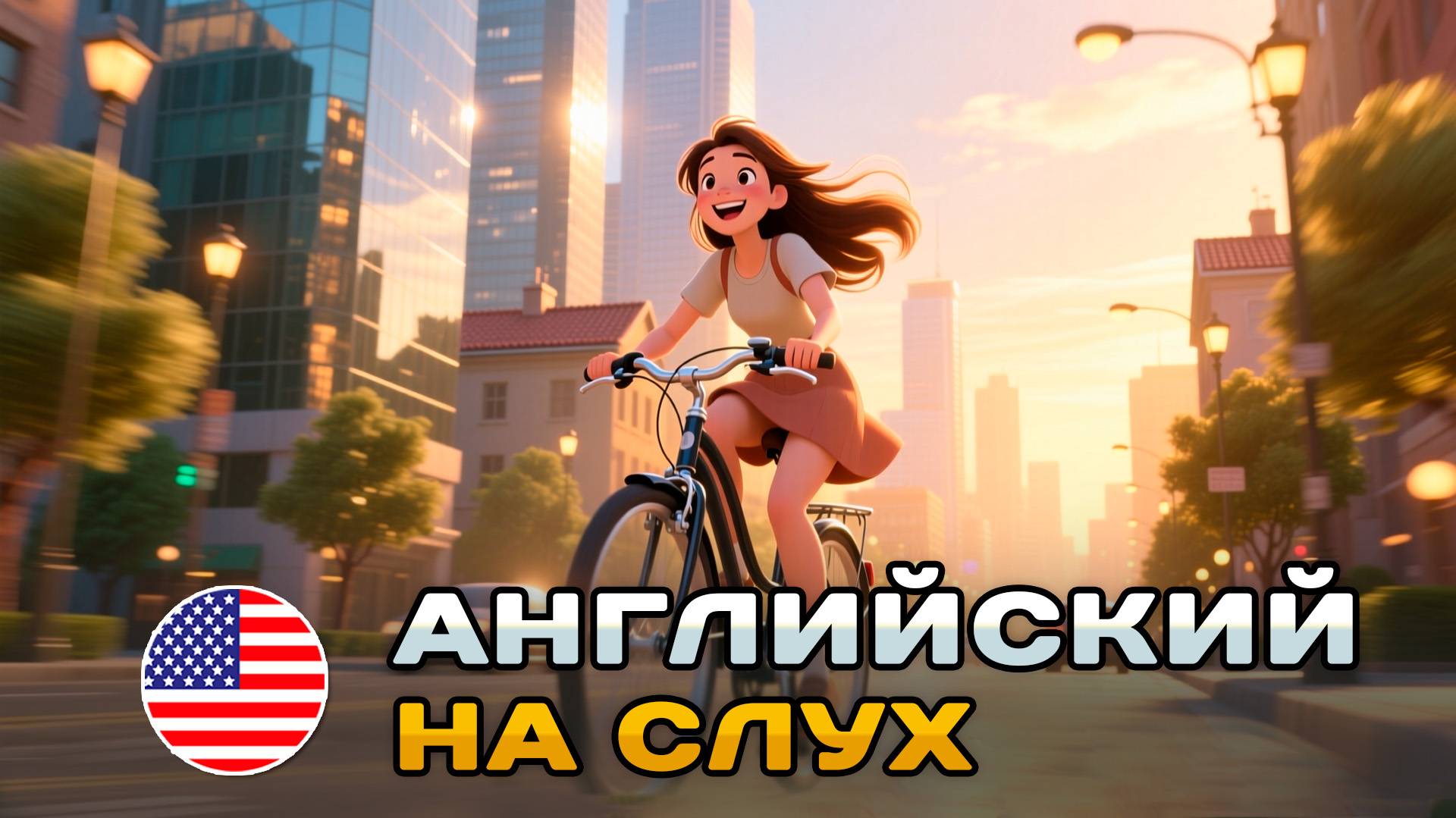 ОЧЕНЬ простой рассказ на Английском (A0-A1): Девушка на велосипеде | Английский на слух 🎧