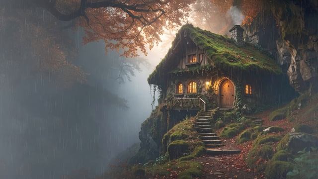 AUTUMN MIST ｜ Ethereal Meditative Ambient Music with Rain - Soothing Fantasy Relaxation Soundscape
