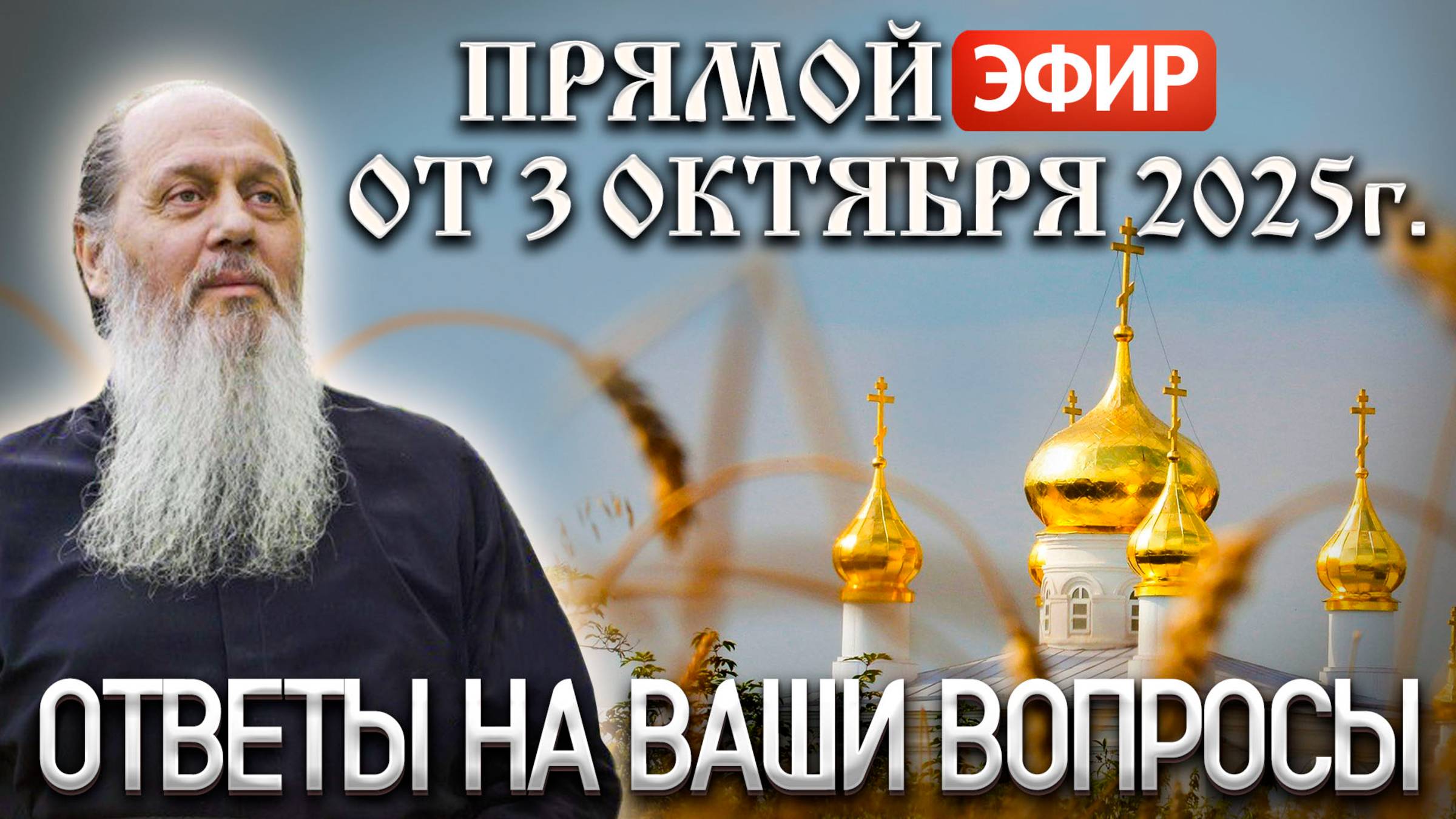 Ответы на Ваши вопросы в прямом эфире с о. Владимиром. От 3 октября 2025 г.