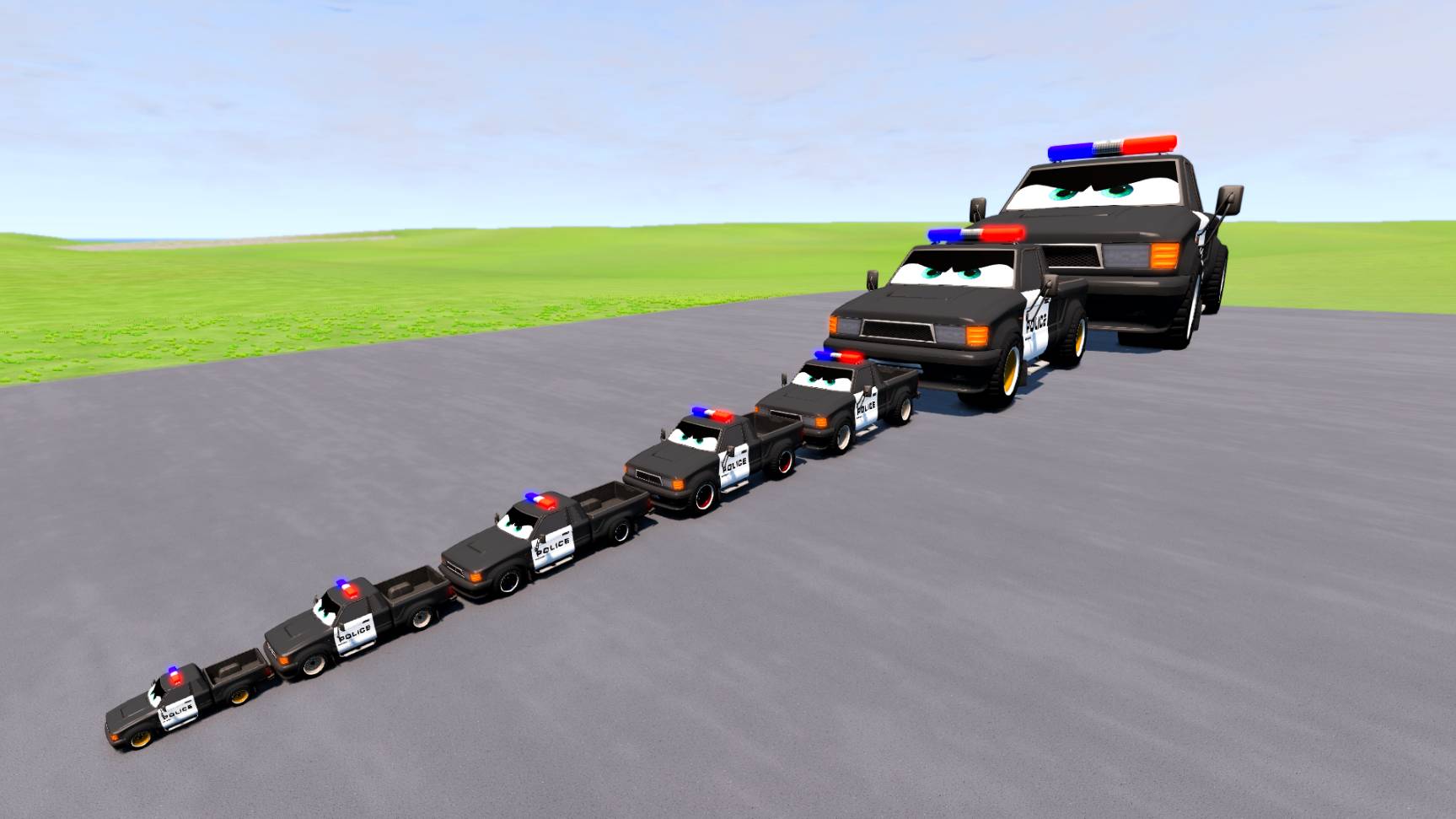 БОЛЬШАЯ И МАЛЕНЬКАЯ ПОЛИЦЕЙСКАЯ МАШИНА МАККУИНА VS ПОЕЗДА | BeamNG.drive