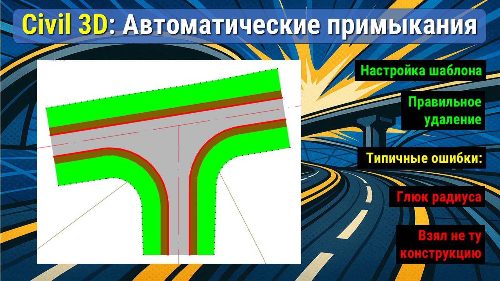 Civil 3D: Автоматические примыкания от А до Я 🚀 Настройка, глюки и лайфхаки