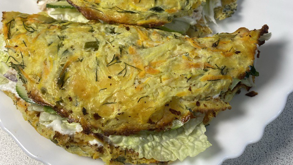 Кабачковые лепешки с начинкой
