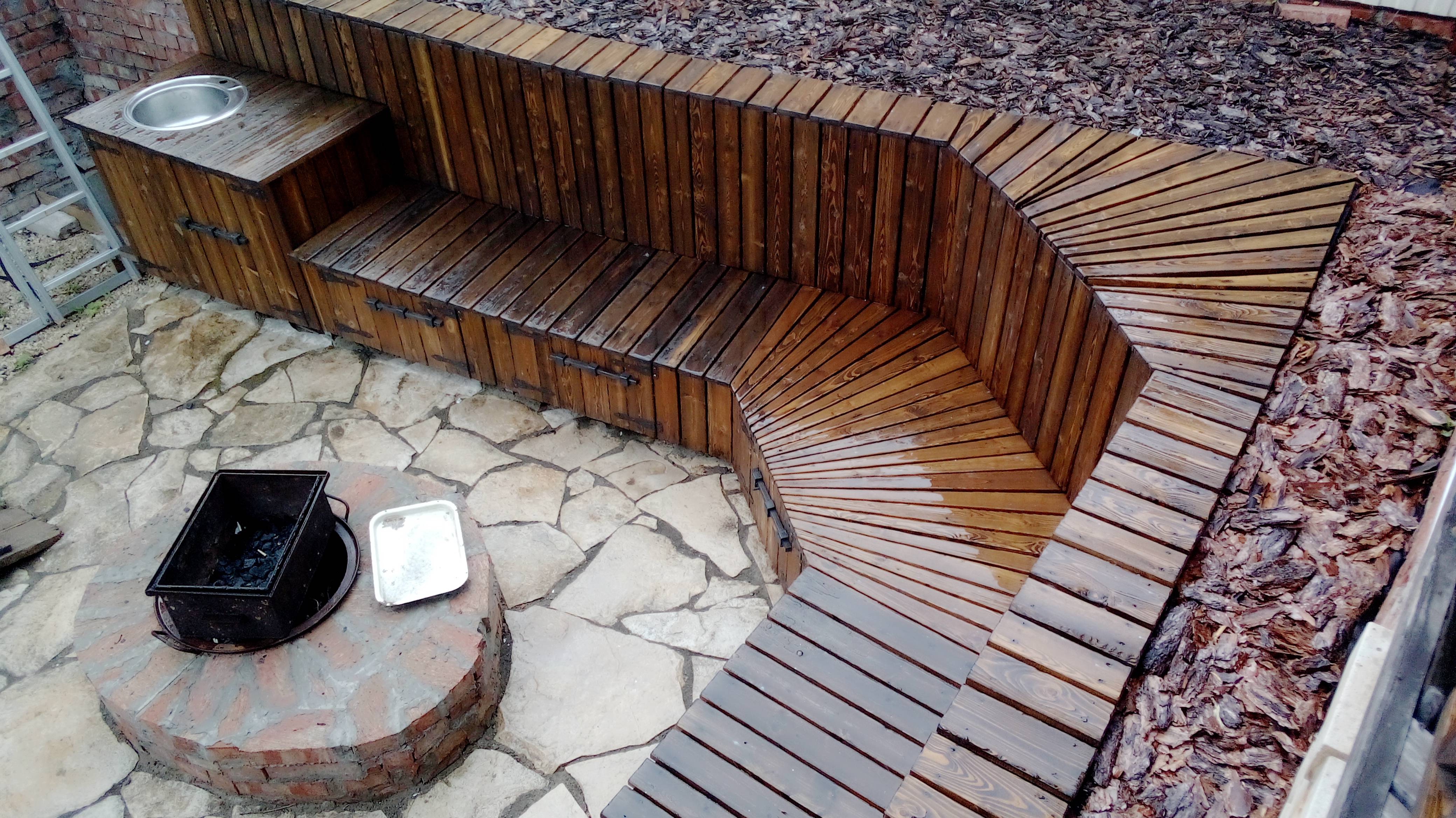 Кострище , часть -3 Лавки вокруг костра .