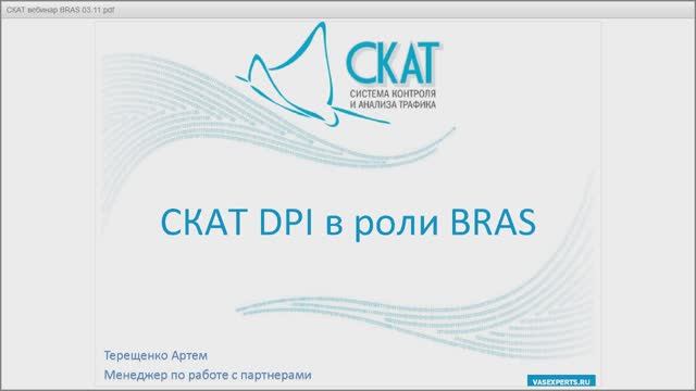Вебинар: СКАТ DPI в роли BRAS
