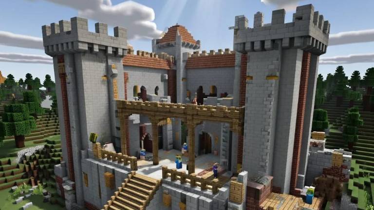 Minecraft.Начали строить замок в творчестве.