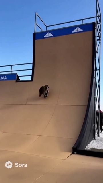 Енот на скейтборде в Калуге