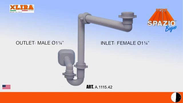Установка компактного сифона для раковины A111542
