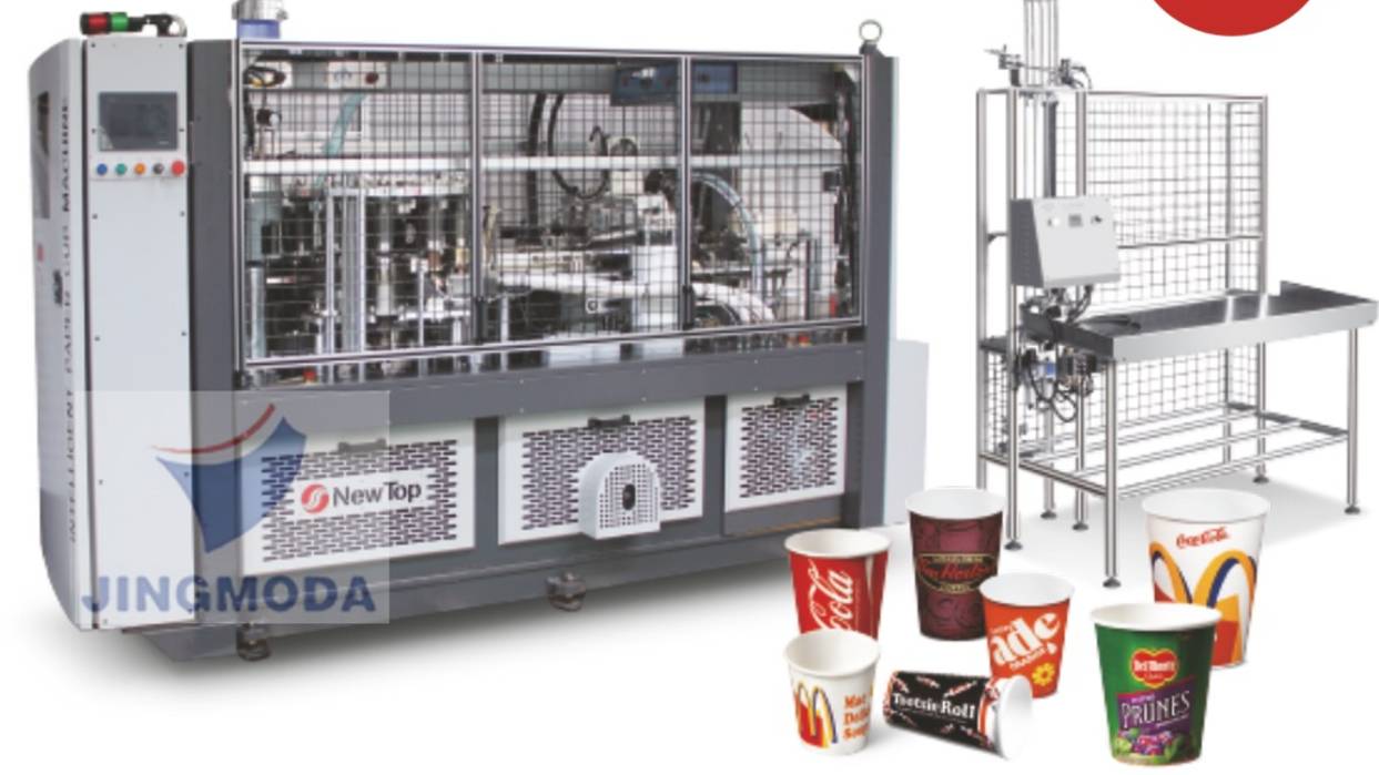 видео производство двухслойных бумажных стаканчиков 500мл на машинах NEWTOP-118C + NEWTOP-118CDT