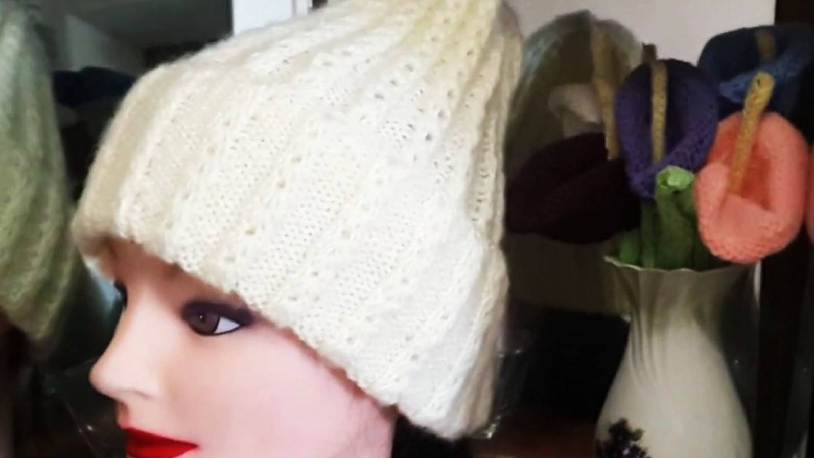 Красивый объемный узор для шапки