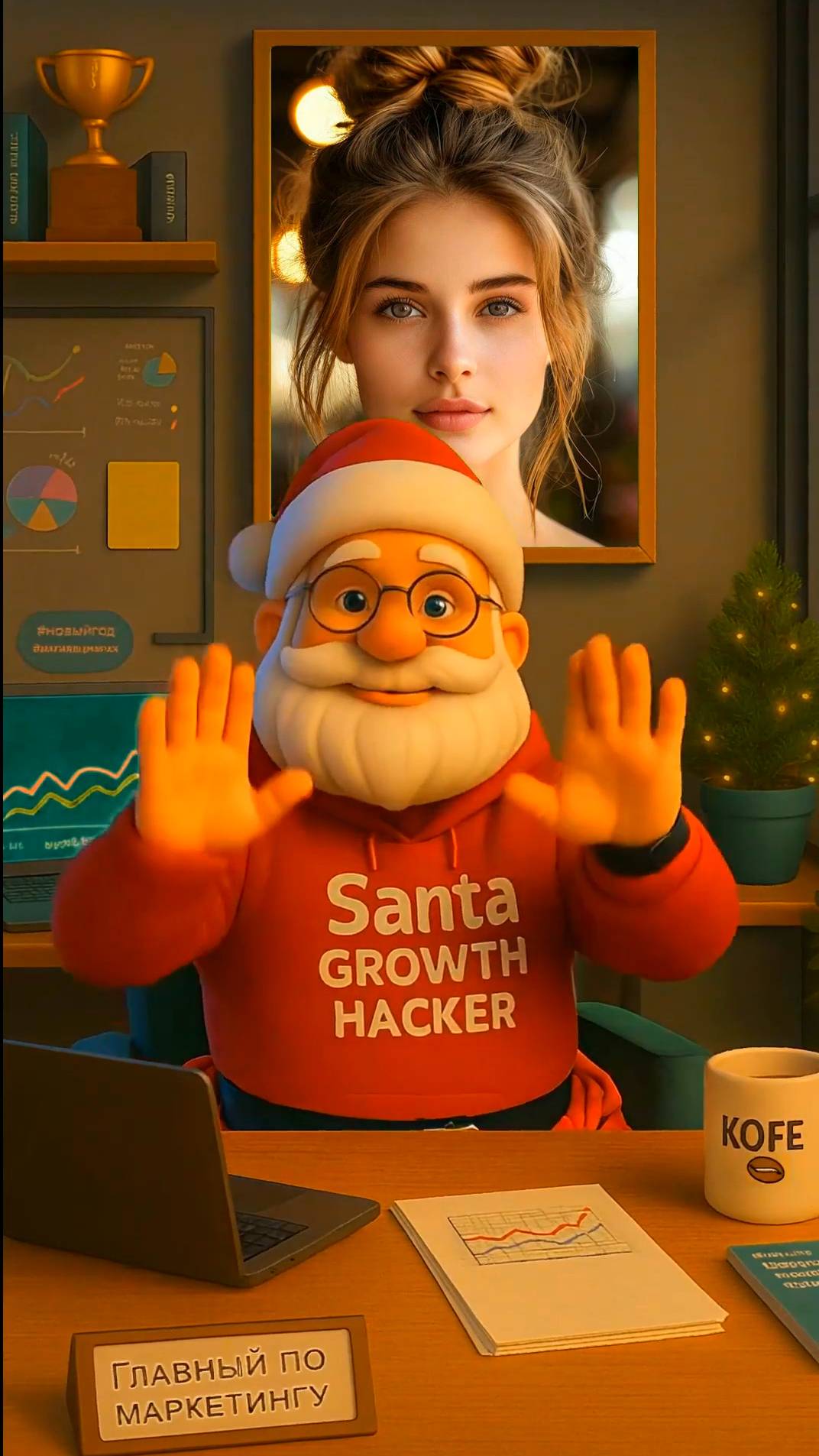 Видео поздравление от деда мороза с новым годом женщине маркетологу