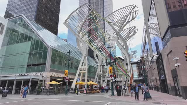 Канада. Прогулка по центру города Калгари в формате 4К