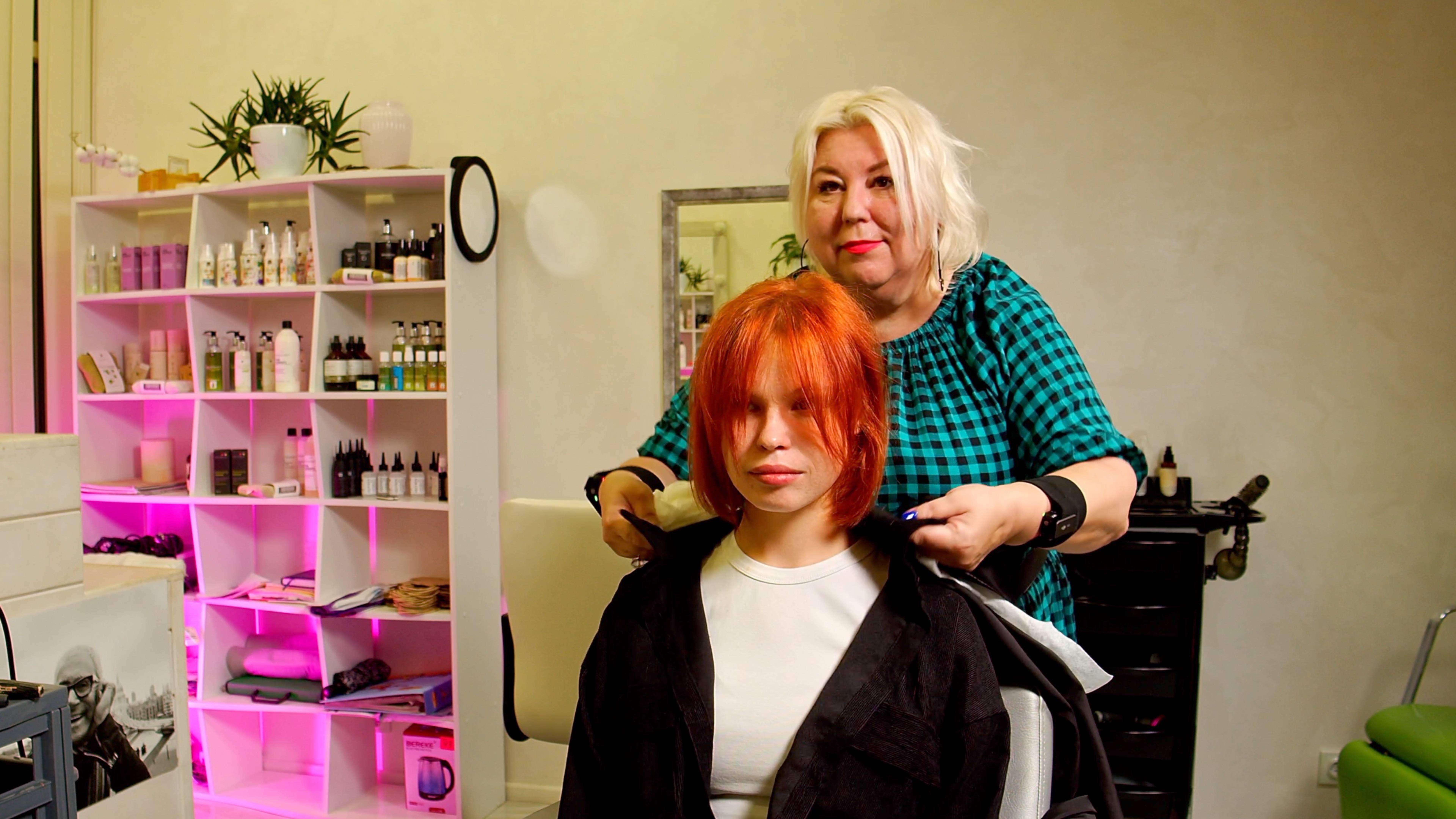 ✂️(ASMR) The beautiful red-haired beauty received wonderful care and a new hairstyle #asmr #haircut