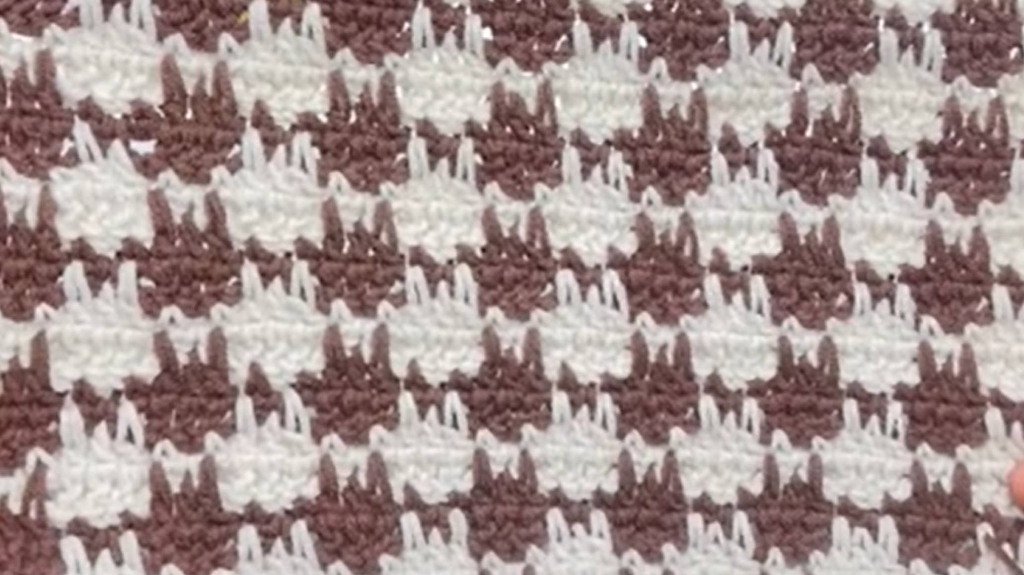 Жаккард. Узор крючком двухцветный.