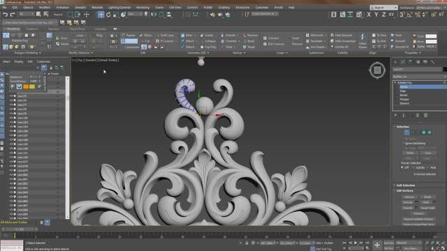 5. Начинаем изучать панель Toggle Ribbon (Graphite Modeling Tools) в 3ds Max 2021.