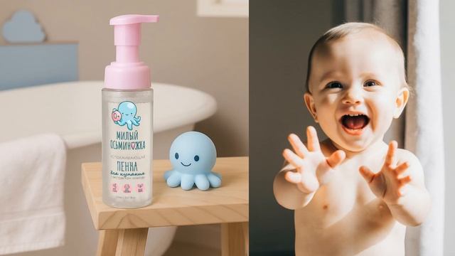 Брендинг, дизайн логотипа и упаковки детской косметики Милый осьминожка.