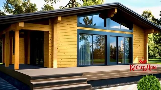 Проект одноэтажного дома из клееного бруса "Сканди" - 144 м2