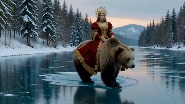 девушка и медведь