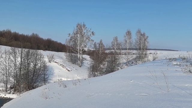 овраг родники под снегом