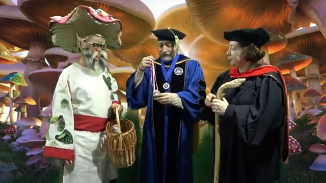 Посвящение Деда Мухомора в докторскую степень грибоведческих наук.