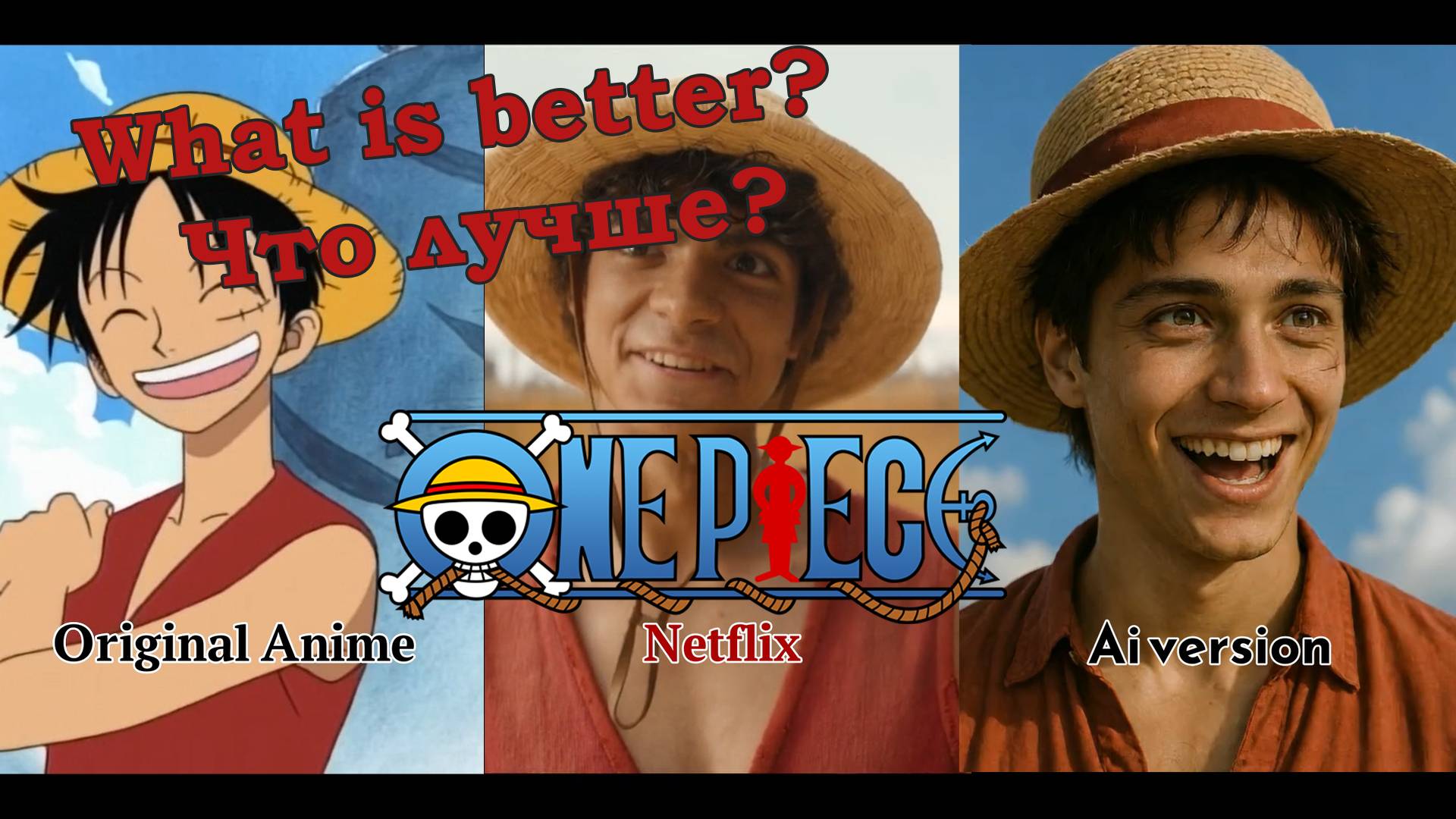 One Piece netflix vs anime vs AI version сравнение #anime #onepiece #netflix #аниме #ванпис