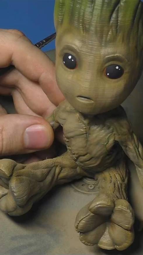 Малыш Грут, 3д печать и покраска большой фигурки