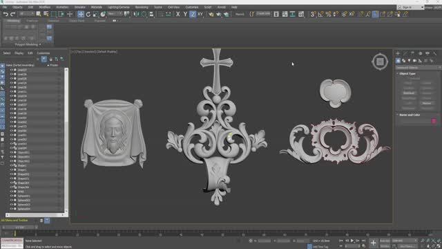 Разъединяем на части не разборную модель, выдавливаем текст, засечки на резьбе в 3ds Max