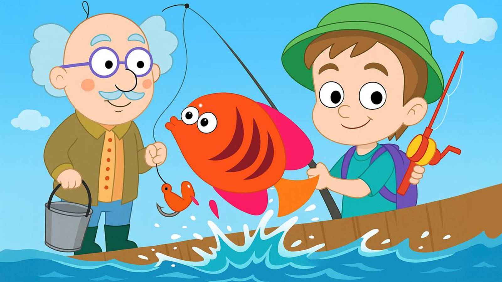 Мультфильм рыбалка. Веселая песенка для детского сада #мультик