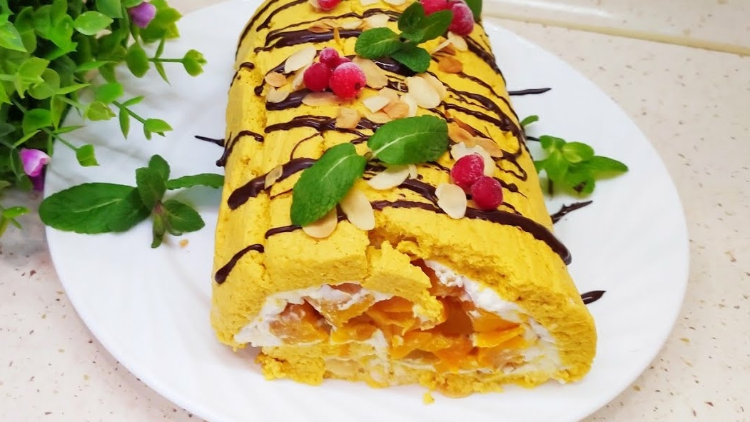 Вкусный, нежный тыквенный рулет без грамма муки!