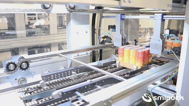 Smipack XP650 ALX-T Автоматическая упаковка напитков в банках в картонном лотке в ПЭ термопленку