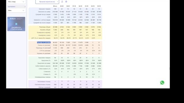 Рука на Пульсе - все метрики по заказам