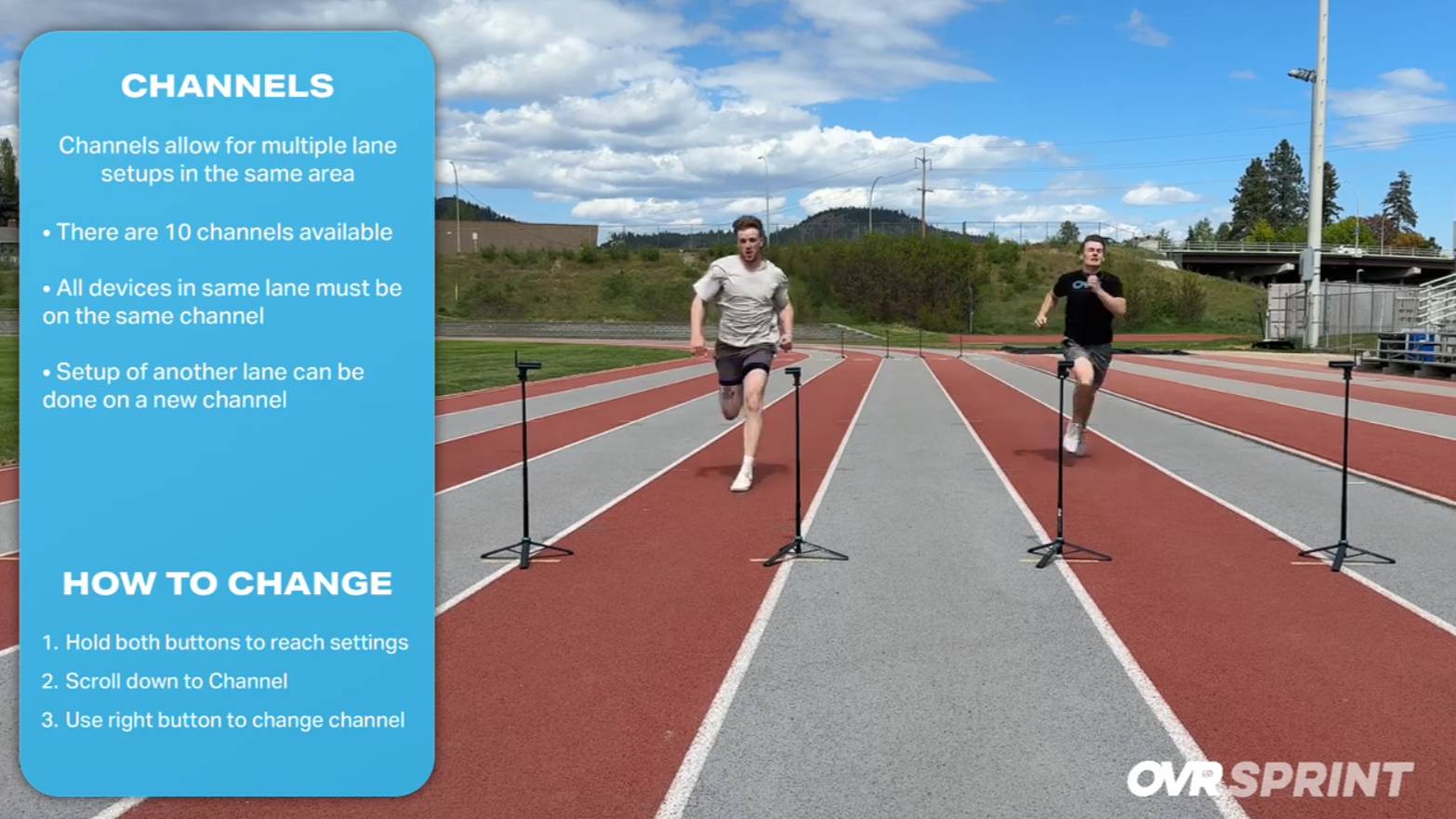 Настройка двух и более каналов для нескольких беговых дорожек.