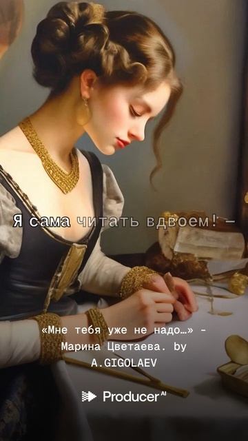 «Мне тебя уже не надо…» - Марина Цветаева.