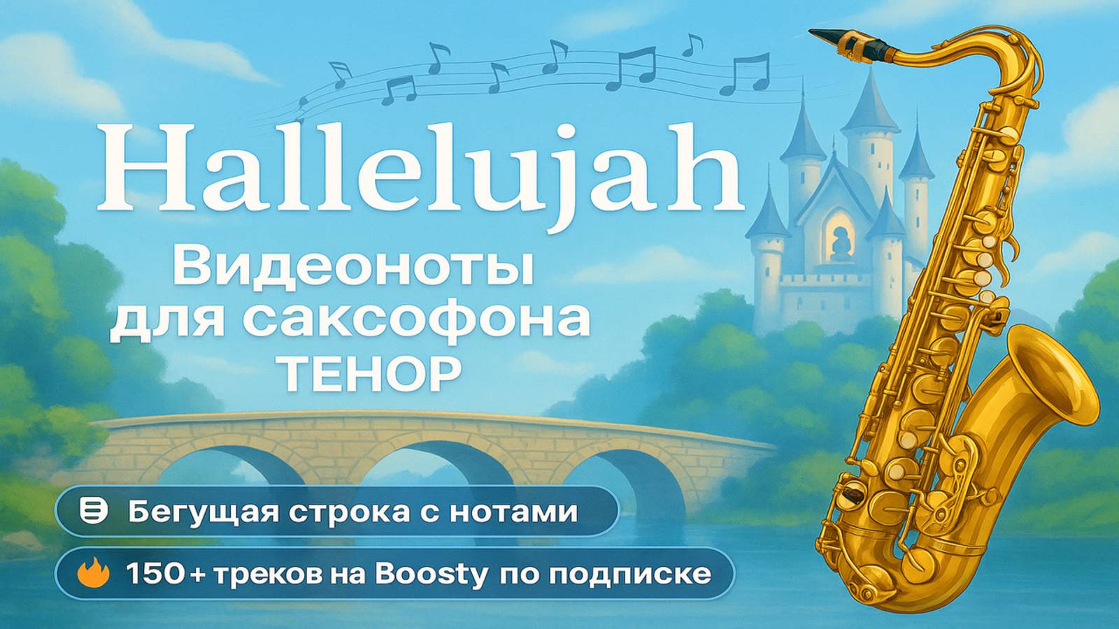 🎷 Аллилуя (из мультфильма «Шрек») | Видеоноты для саксофона ТЕНОР