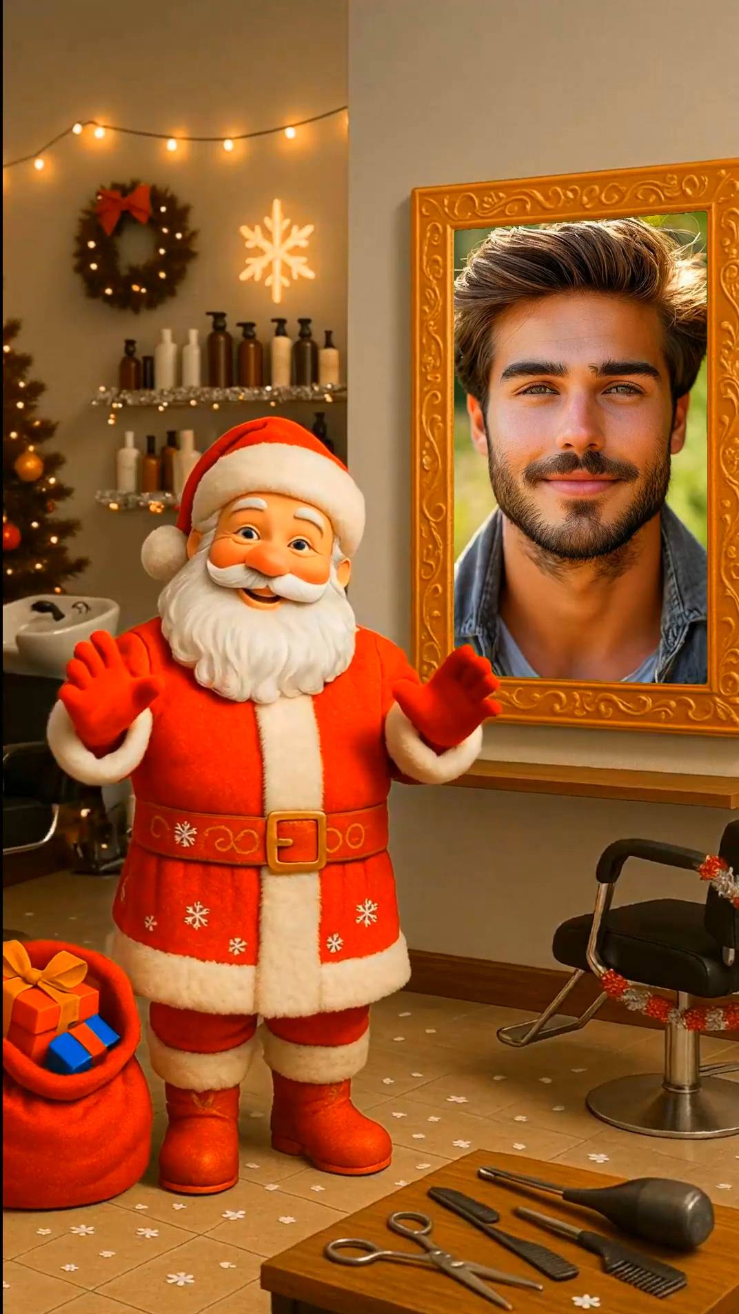 Видео поздравление от деда мороза с новым годом мужчине парикмахеру