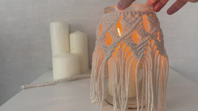Подсвечник или ваза макраме мастер-класс. Как сделать подсвечник / вазу из банки своими руками
