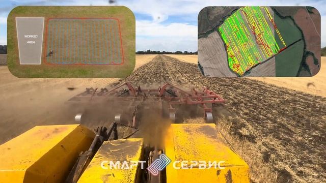 Как трактор движется по полю на автопилоте