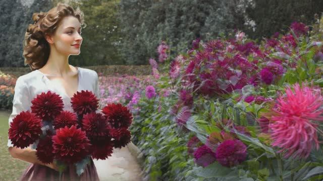 Золотые георгины