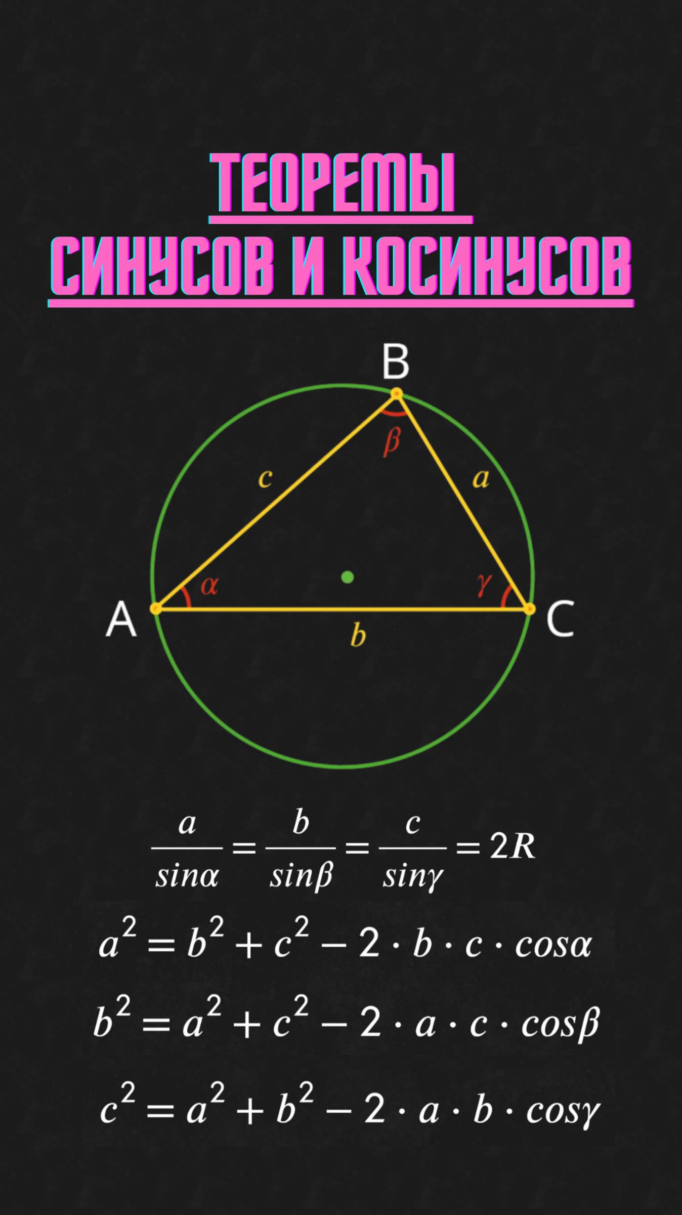 🧠 Теоремы синусов и косинусов! Находим стороны и углы треугольника #shorts #огэ #математика
