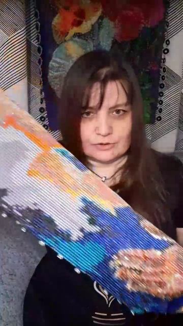 ✨ 40 рядочков моей картины Иисуса! Как сияют бусины ✨