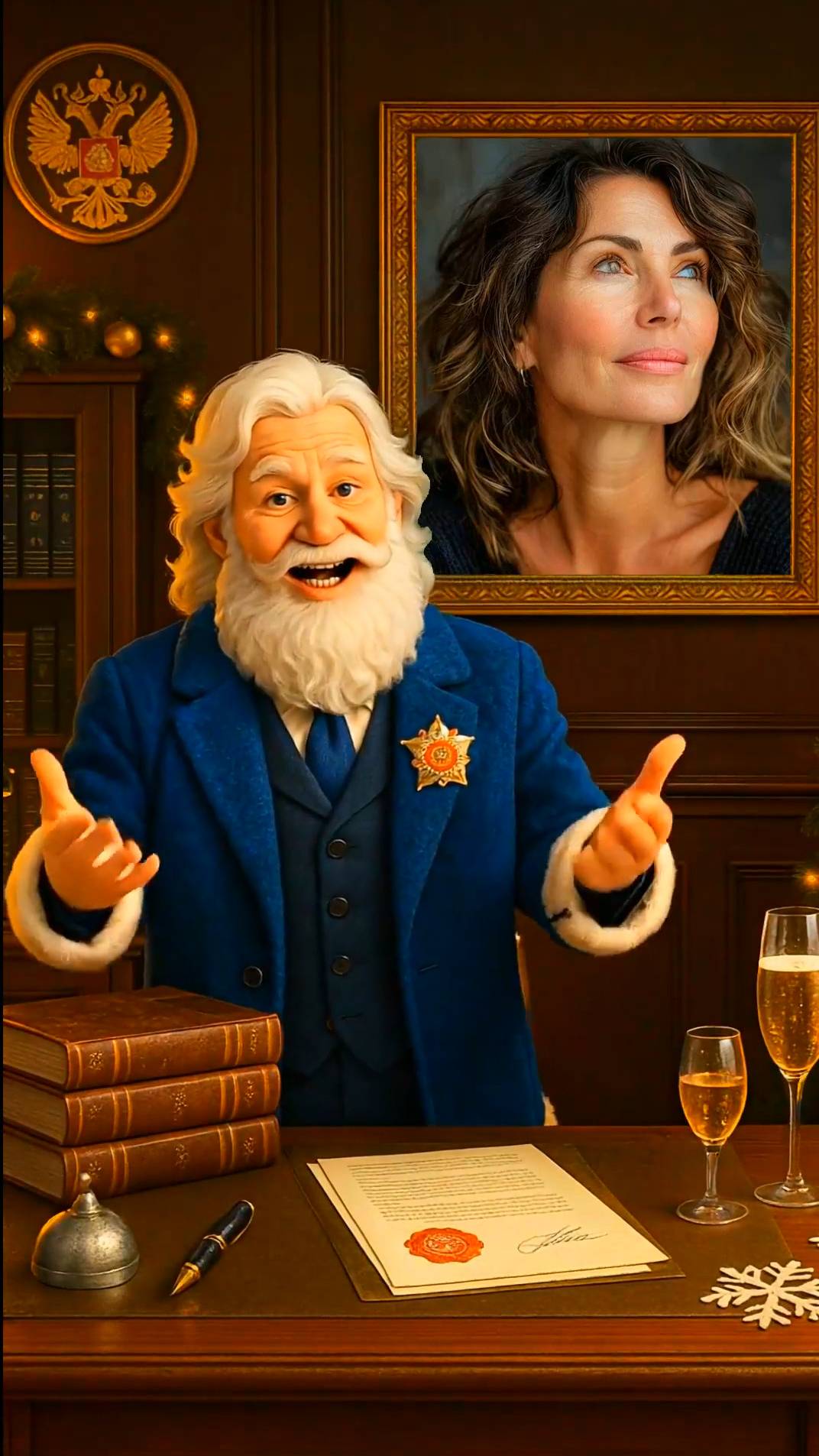 Видео поздравление от деда мороза с новым годом женщине прокурору