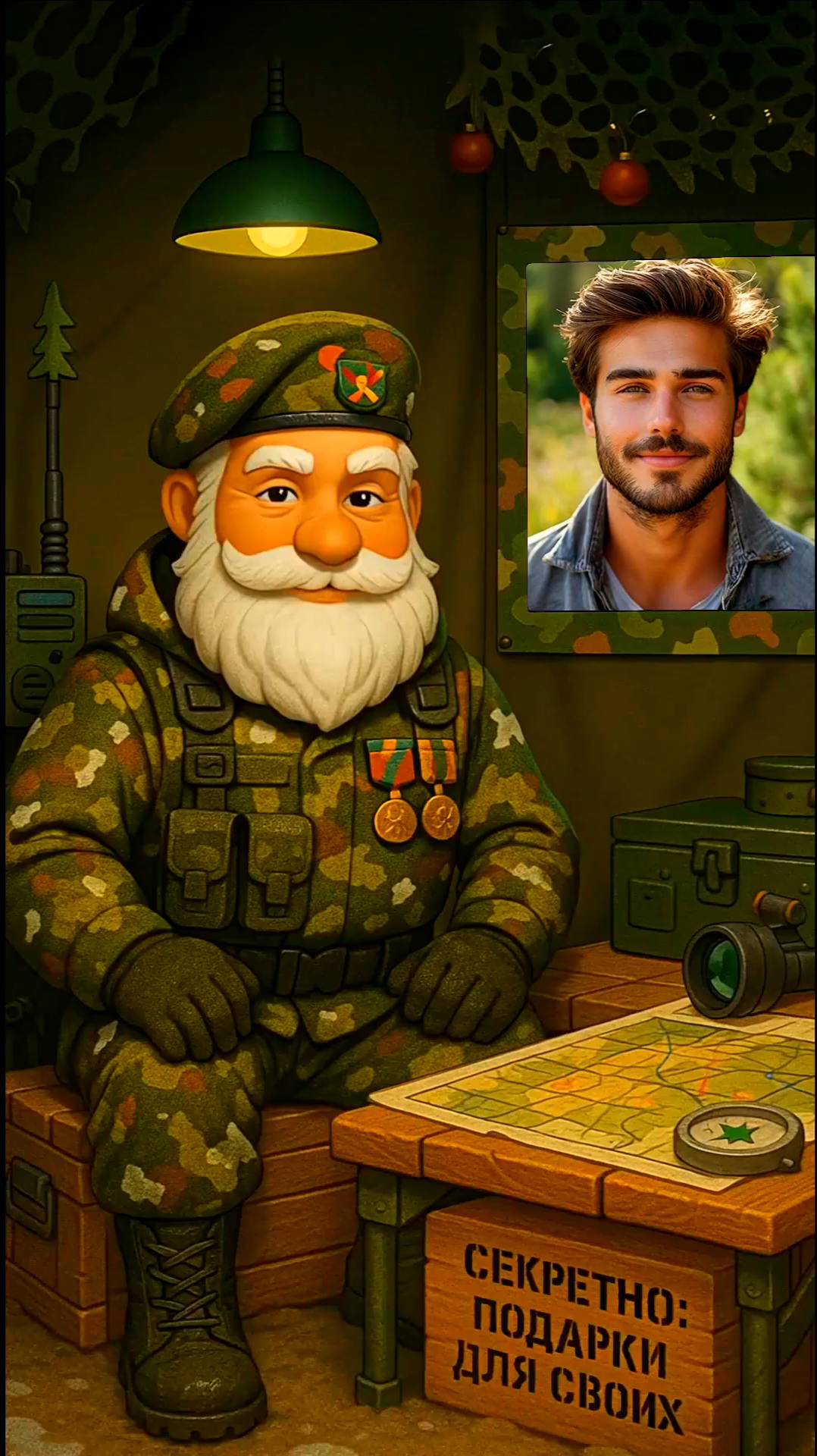 Видео поздравление от деда мороза с новым годом военному разведчику