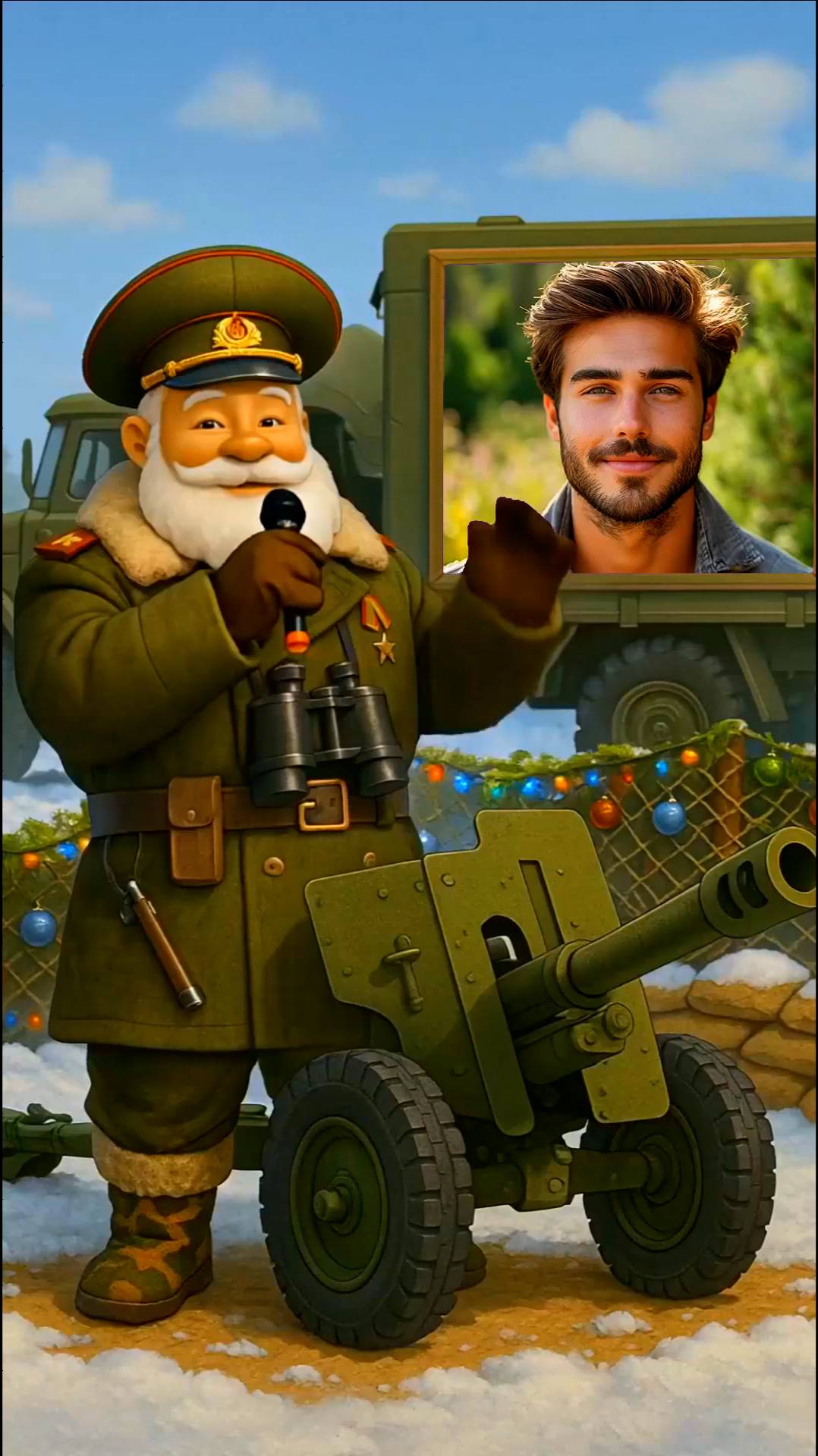 Видео поздравление от деда мороза с новым годом военному артиллеристу