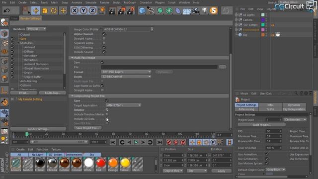 22. Rendering the animation with multipass