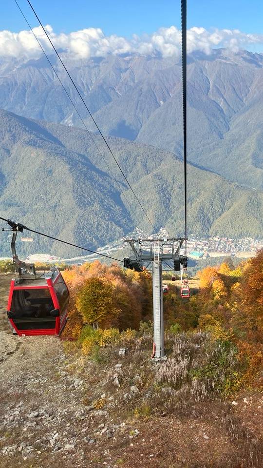 Красная Полня  спуск на канатной дороге