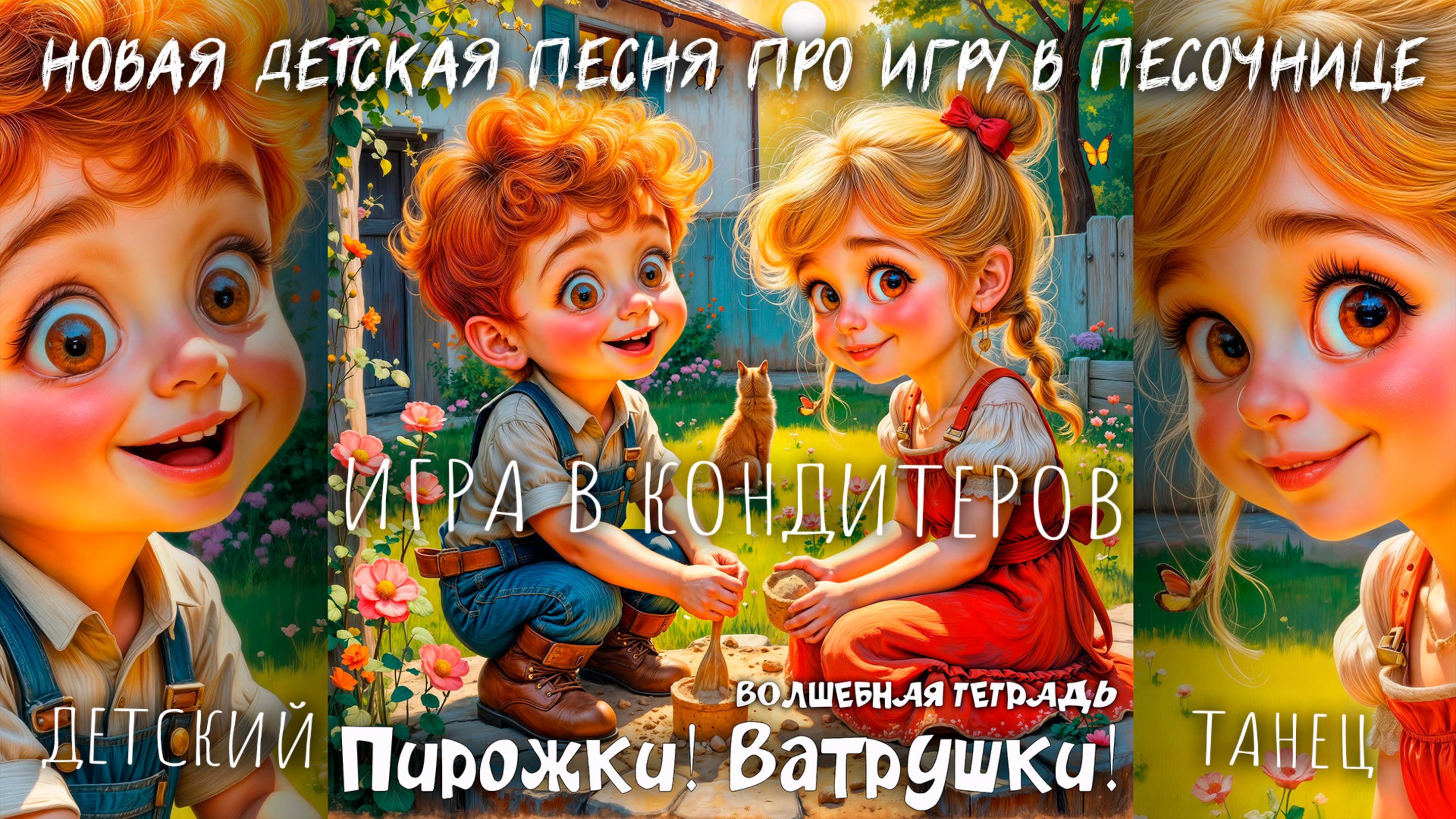 Волшебная тетрадь. ПИРОЖКИ! ВАТРУШКИ! Новая детская песня про игру в песочнице, колобки и плюшки.